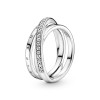 Pandora Shine Logo Crossover Pavé Triple Band Ring - 169057C01 - Helen ...